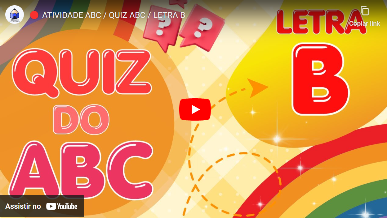 ATIVIDADE ABC / QUIZ ABC / LETRA B - Editora Goclass